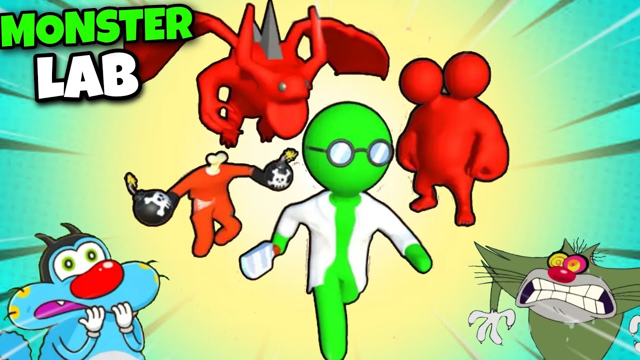 OGGY BECAME MAD SCIENTIST AND MADE MONSTER IN MONSTER LAB GAME - YouTube