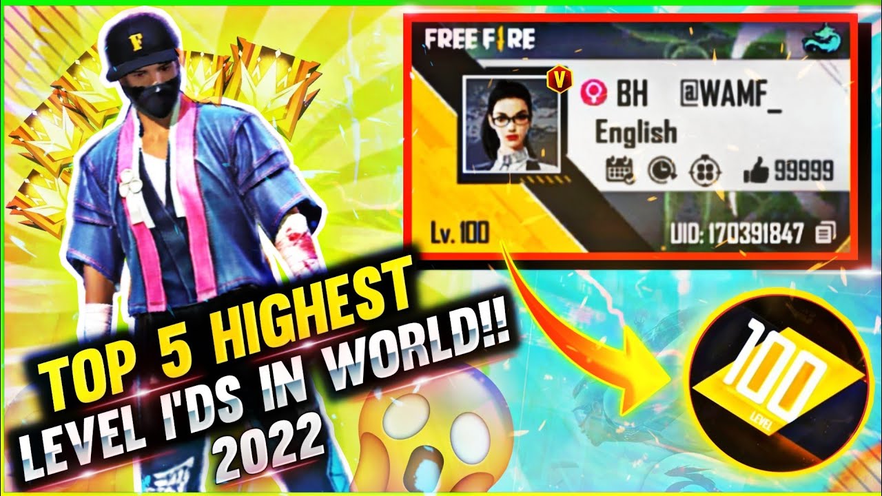 Top 5 100 Level player's in free fire 😱🔥 | TOP 5 HIGHEST LEVEL I'DS IN ...