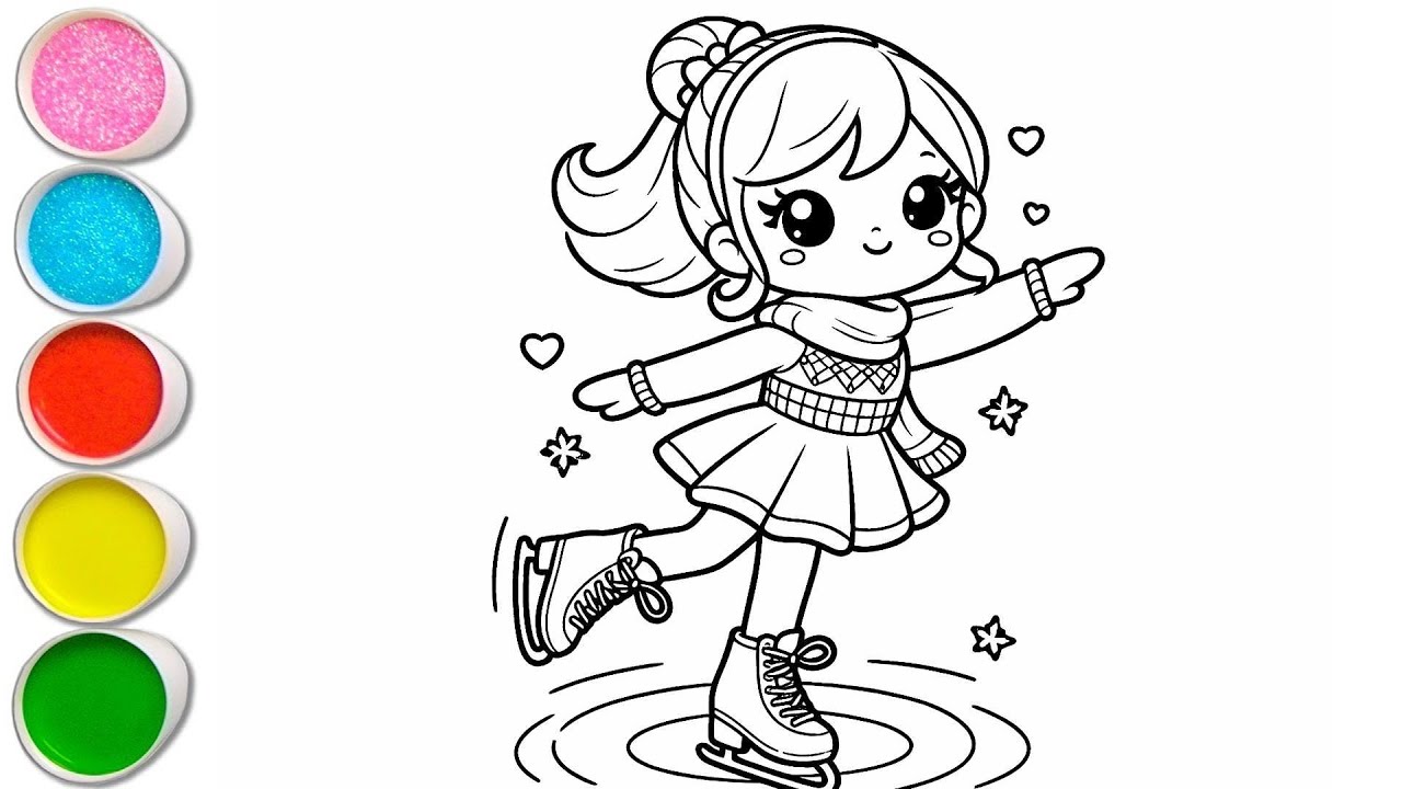 Beautiful Girls drawing for kids, painting & coloring for Kids ...