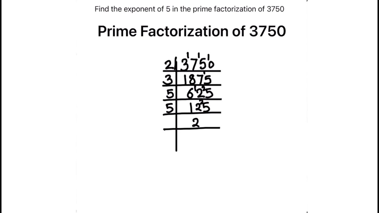 How to Find prime factors of 3750 by Prime Factorization / Prime Factor ...