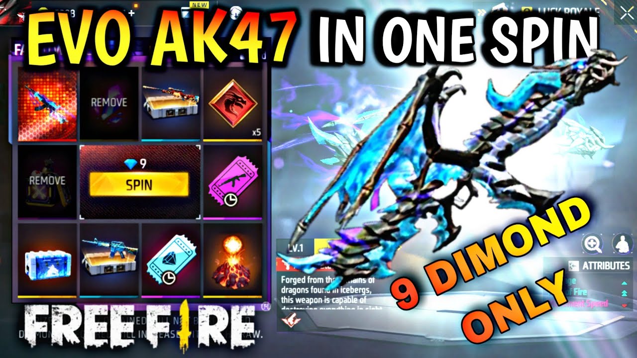 Free fire evo ak return | FREE FIRE EVO AK IN ONE SPIN trick | how many ...