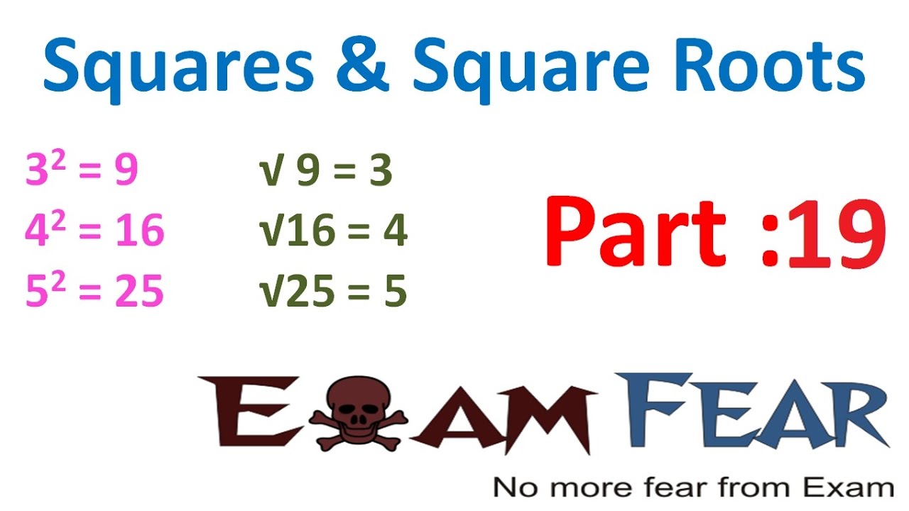 Maths Square and Square Roots part 19 (Questions : Square Roots) CBSE ...