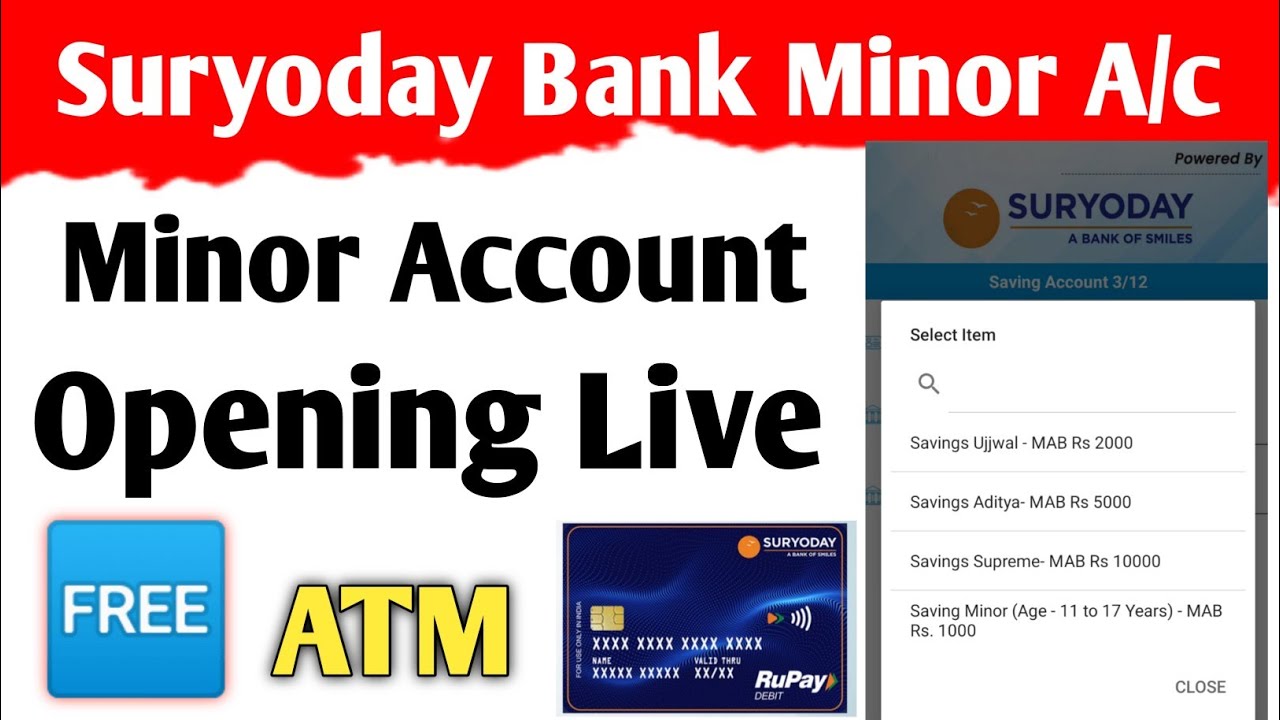 suryoday bank minor account opening | suryoday small finance bank minor ...
