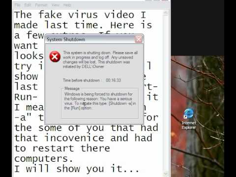 Fake Virus - Internet Explorer - Shutdown - Extras. - YouTube