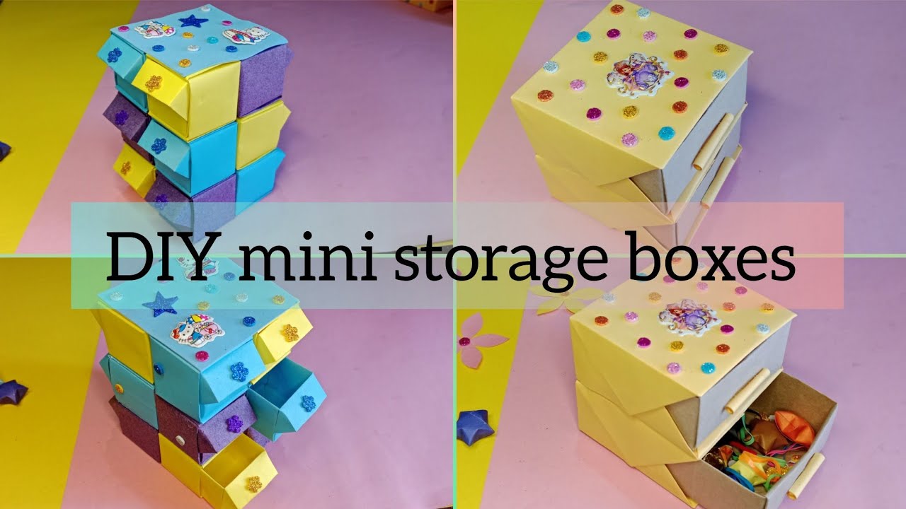 2 DIY Paper Mini Drawers for Kids | Back to School Craft Organizer ...