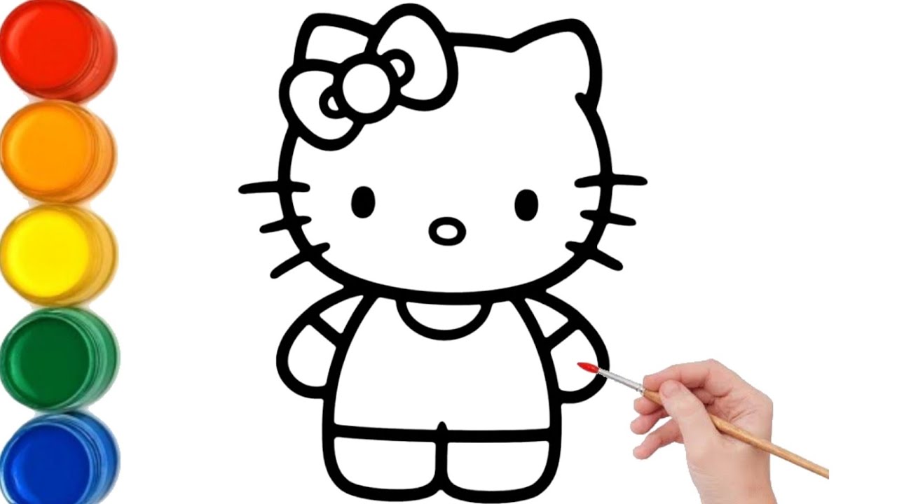 Drawing and Coloring Cat Teddy For Kids And Toddlers | Draw Dolls Tv ...