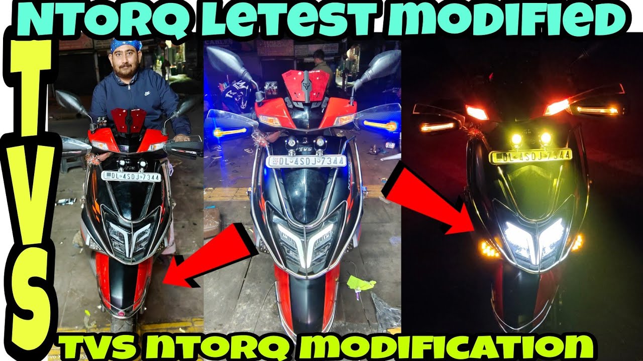 TVS Ntorq Letest modification | Ntorq new hand guard | ntorq Fogg light ...
