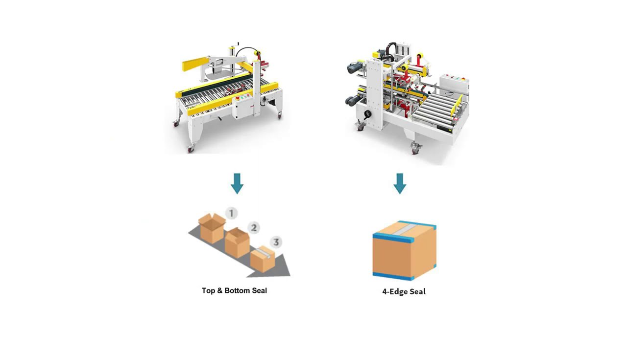 Carton Edges Sealer Box And Sealing Machine Carton Sealer - YouTube