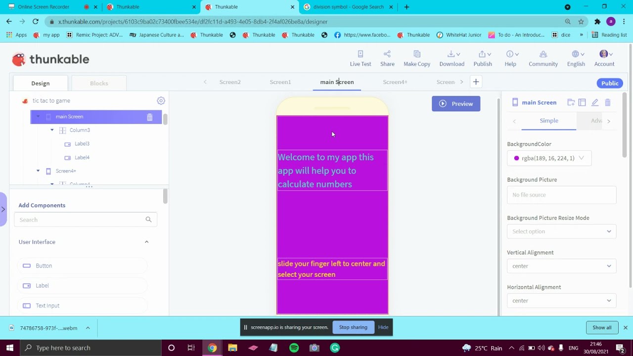 how to make calculator on thunkable in 8min /very easy - YouTube