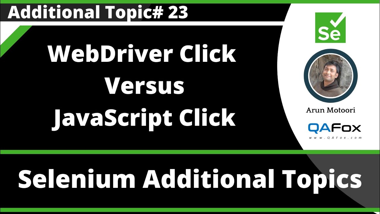 WebDriver Click versus Javascript Click - YouTube