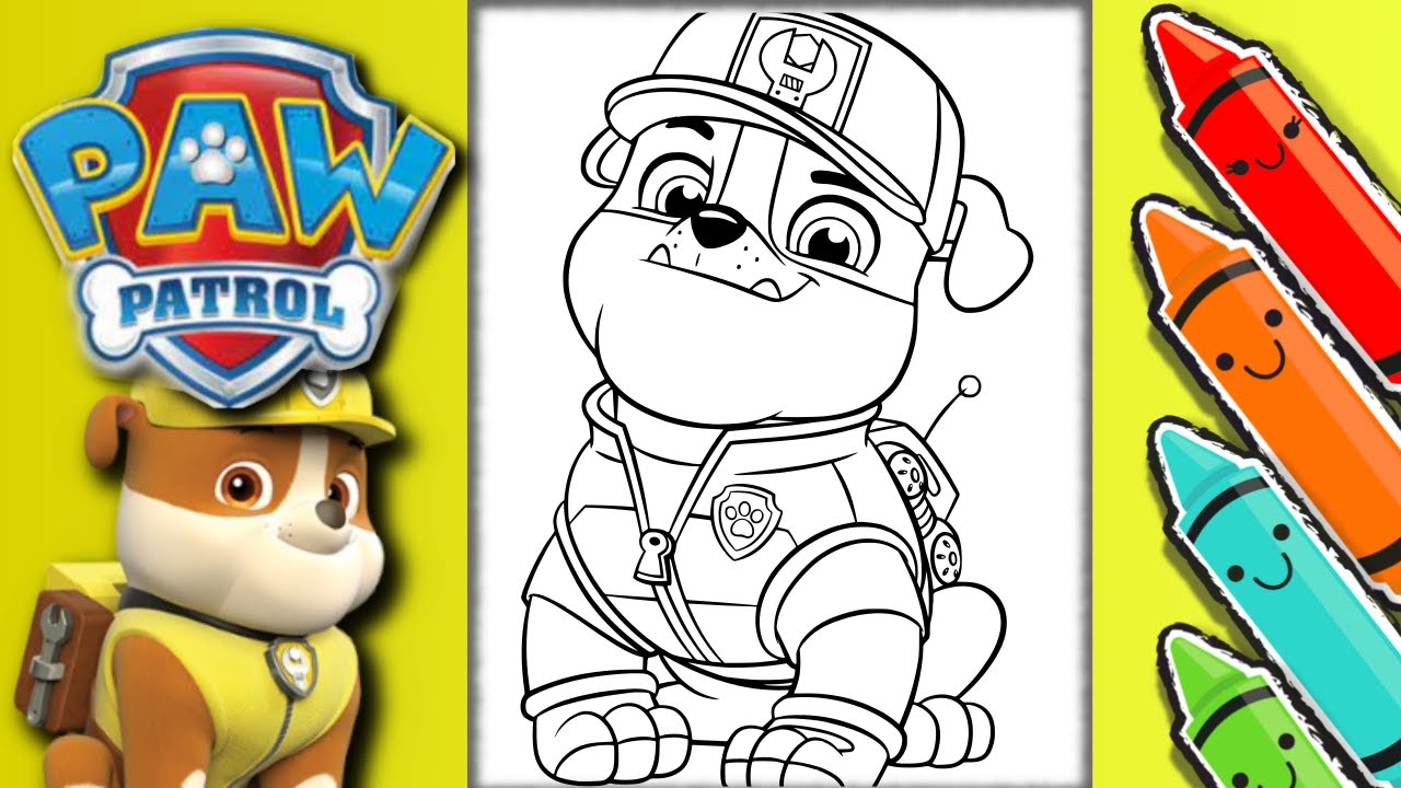 Rubble Paw Patrol Coloring Page Paw Patrol Ultimate Rescue Chase Skye