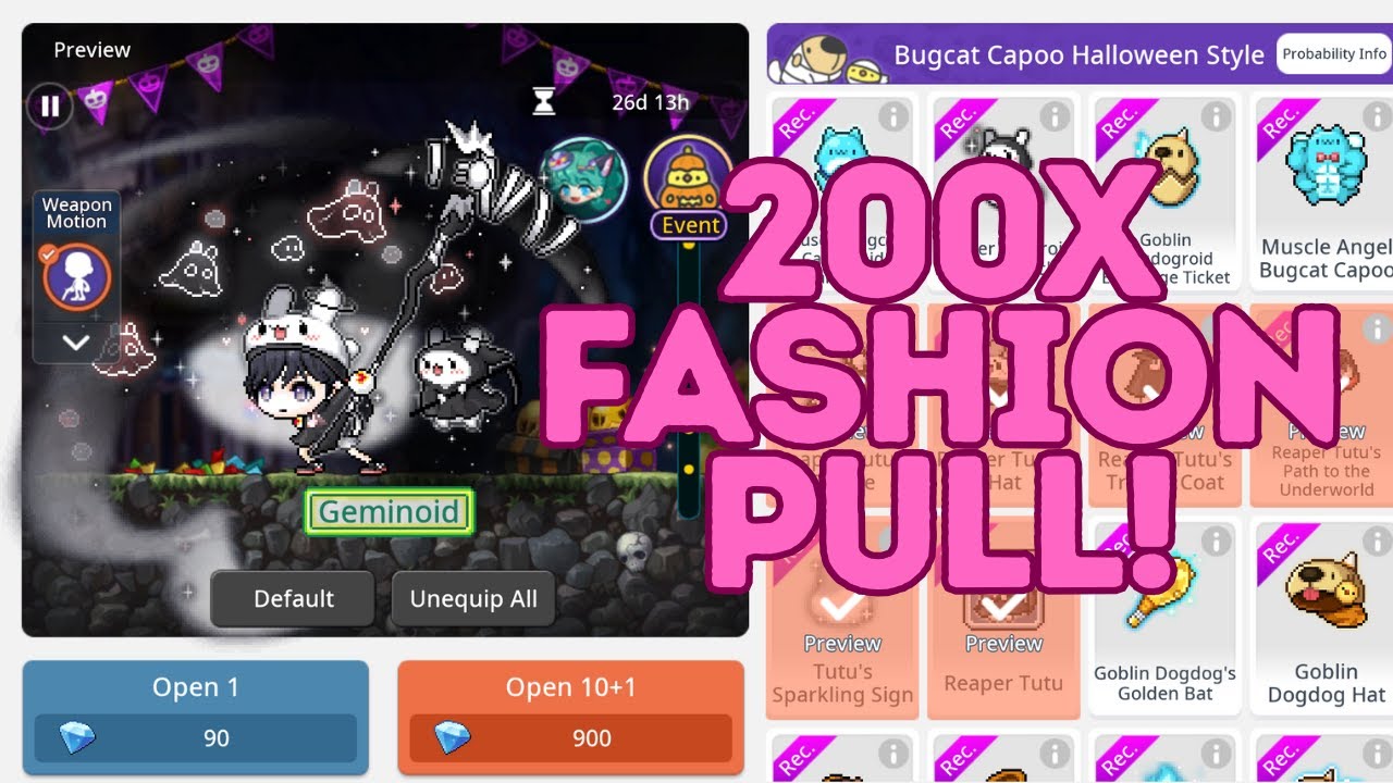 Maplestory M - BugCat Capoo Pulls! Burning more Alts! - YouTube
