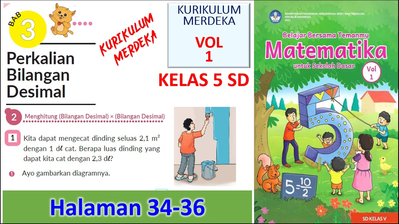 Perkalian Bilangan Desimal Hal 34-36 Vol 1 Bab 3 Matematika Kelas 5 SD ...
