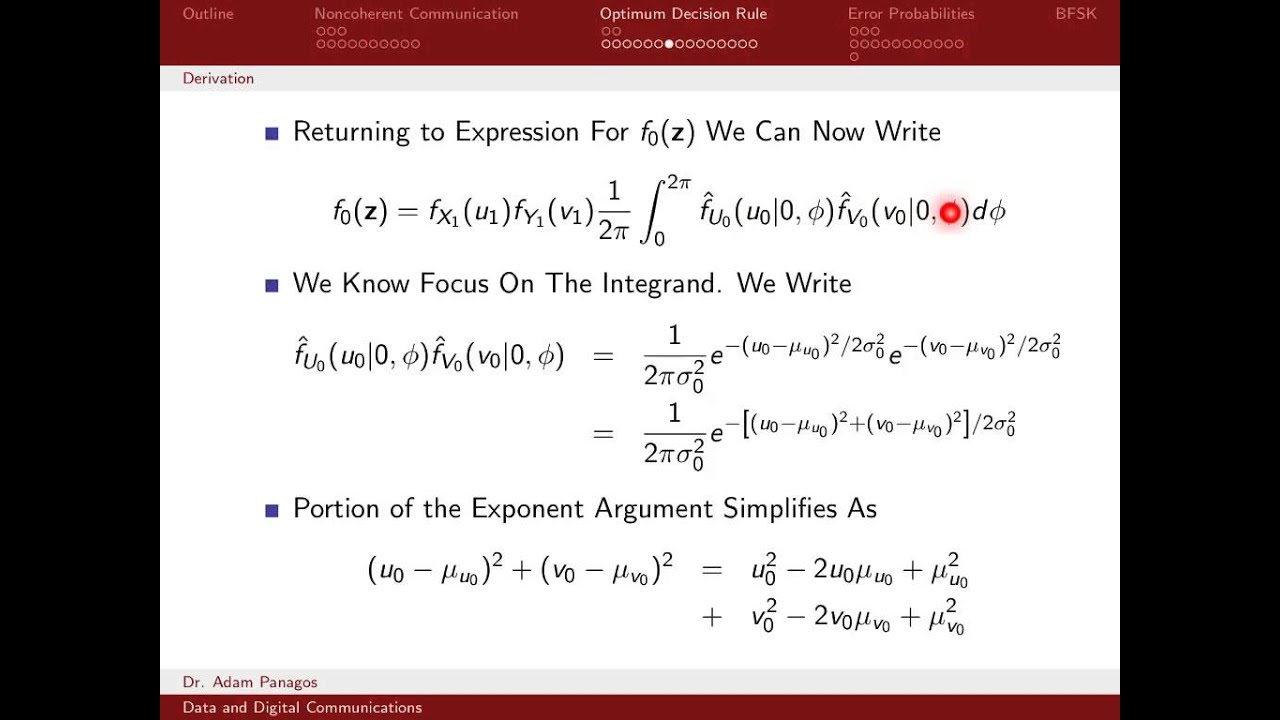 Noncoherent Communication (7/12): Largest Statistic (LS) Decision Rule ...