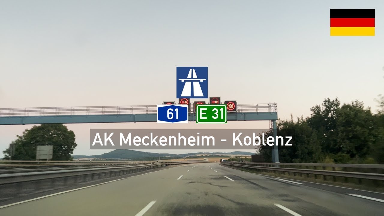 [4KHDR] Driving in Germany: Autobahn A61 E31 from AK Meckenheim to ...