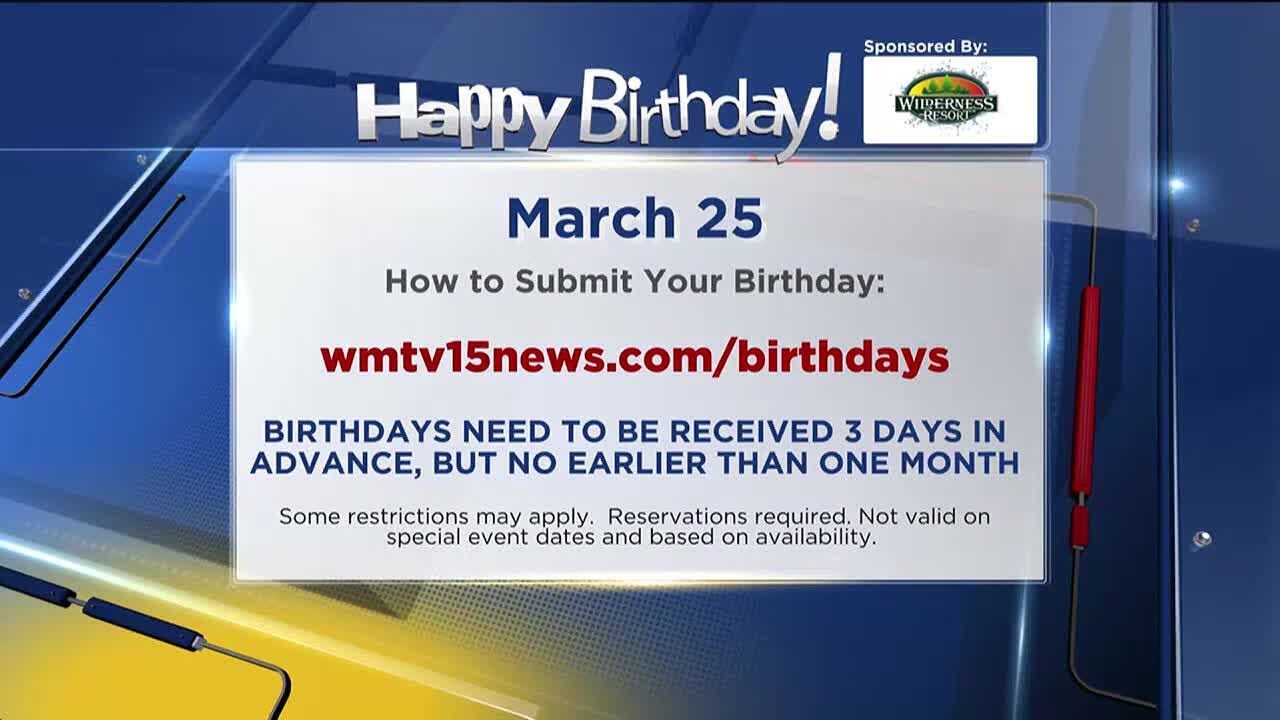 Birthdays for Tuesday, March 25 - YouTube