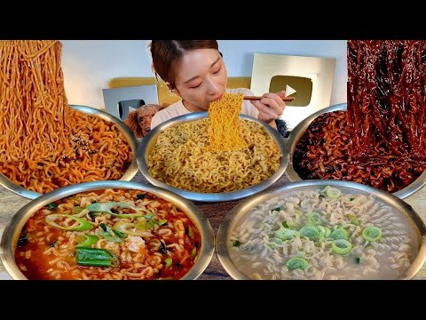ASMR 라면 다양하게 먹으니까 10봉지 순삭인데요?😳 리얼먹방 :) Eating 10 ramen MUKBANG