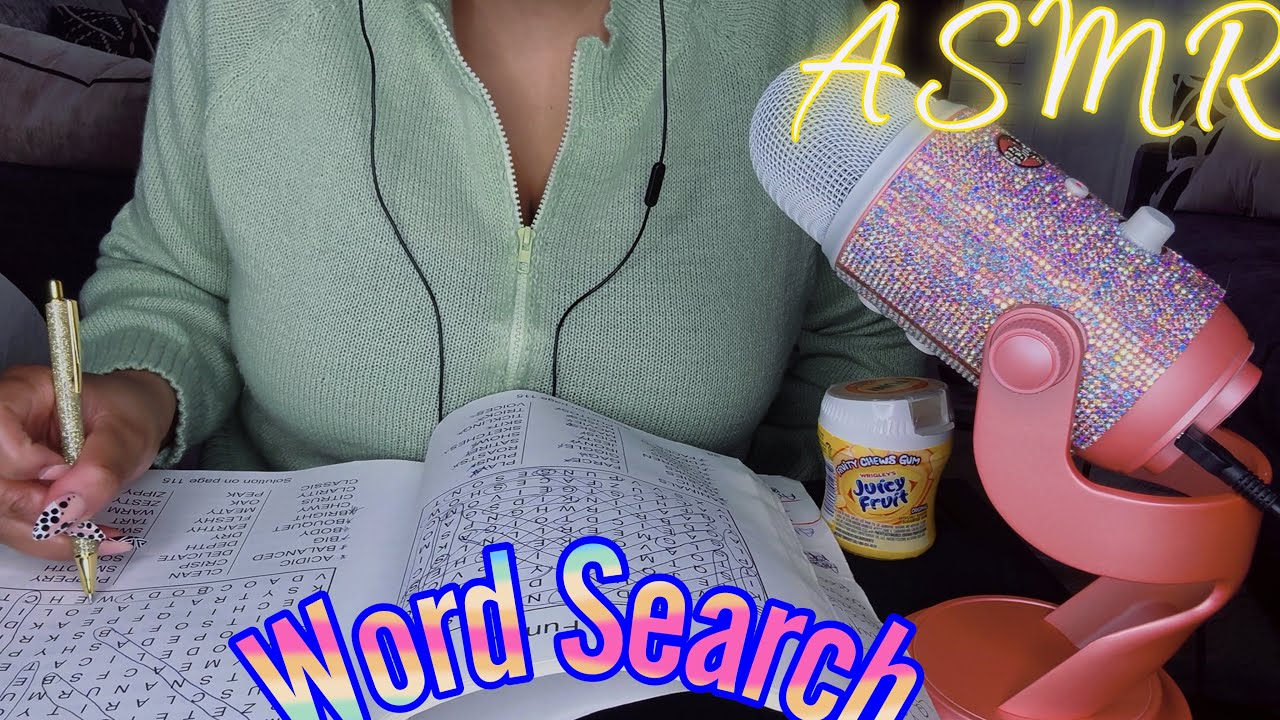 Relaxing ASMR Word Search: Gentle Whispers, Gum Chewing & Popping - YouTube