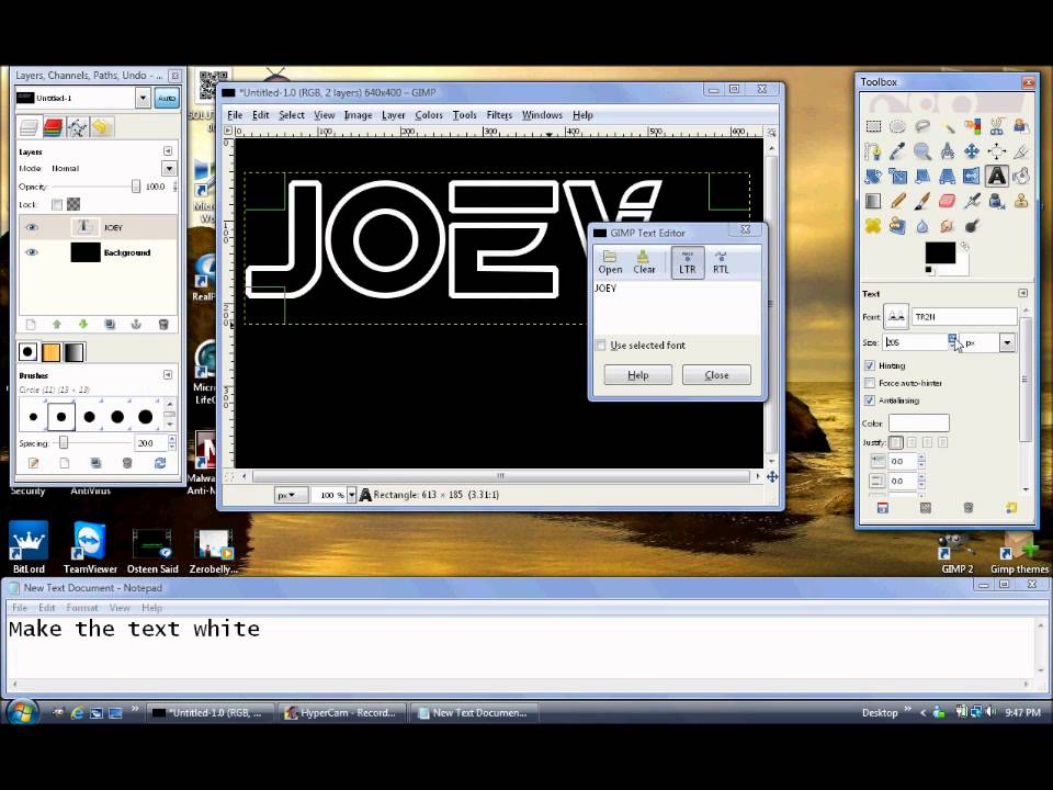 How To Make Tron Text Effect In Gimp - YouTube