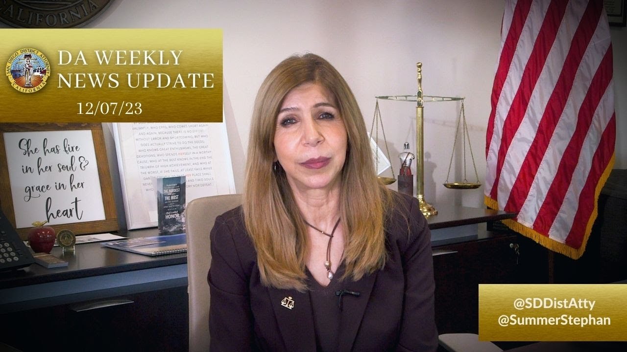DA Weekly News Update with DA Summer Stephan 12-07-23 - YouTube