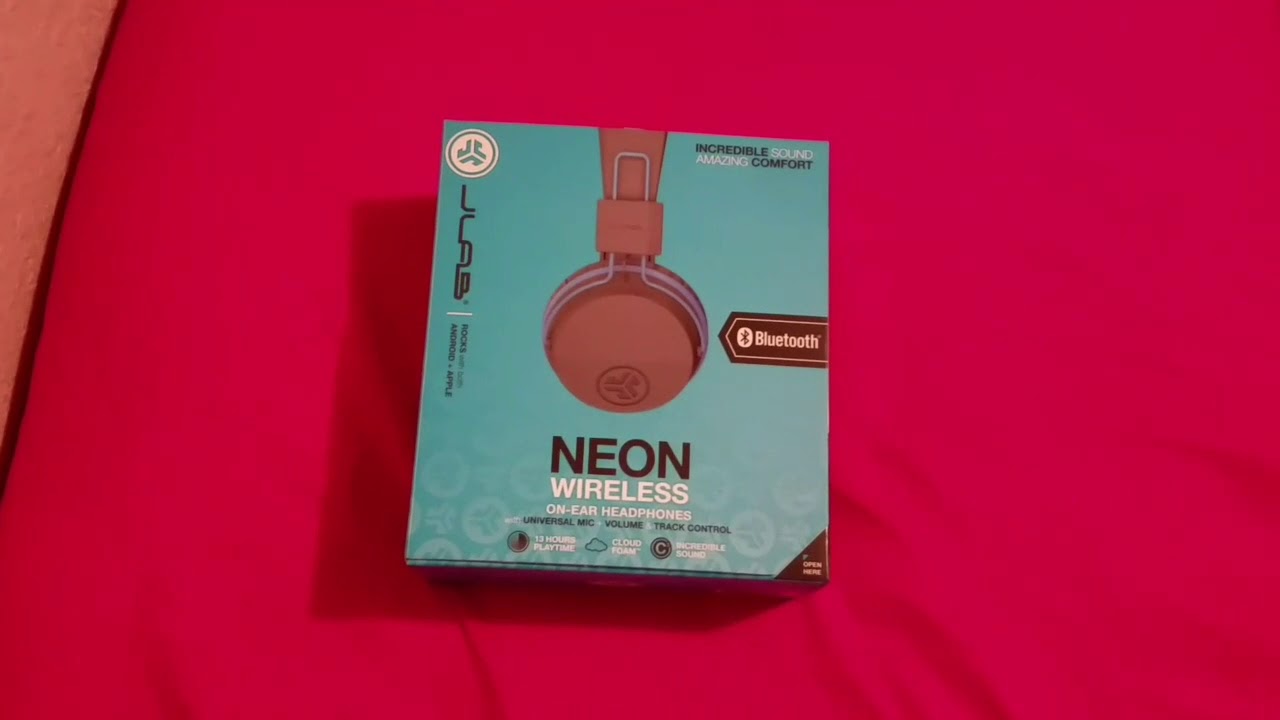 JLab Neon BT On The Ear Bluetooth Headphones Unboxing - YouTube