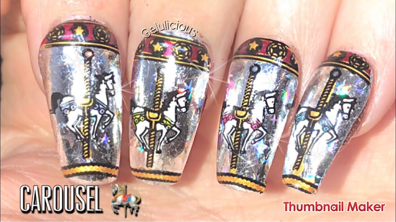 Carousel Nails | Circus Foil Art - YouTube