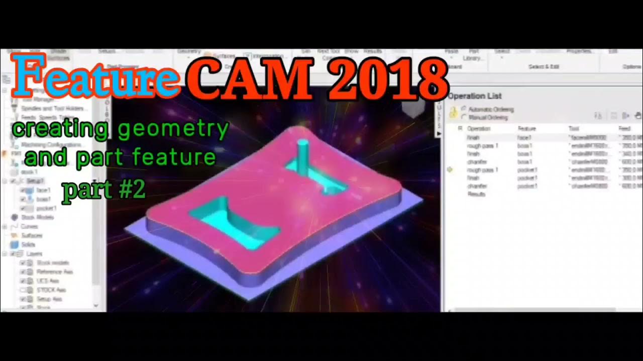 FEATURECAM 2018 TUTORIAL/CREATING GEOMERTY AND PART FEATURE PART #2 - YouTube