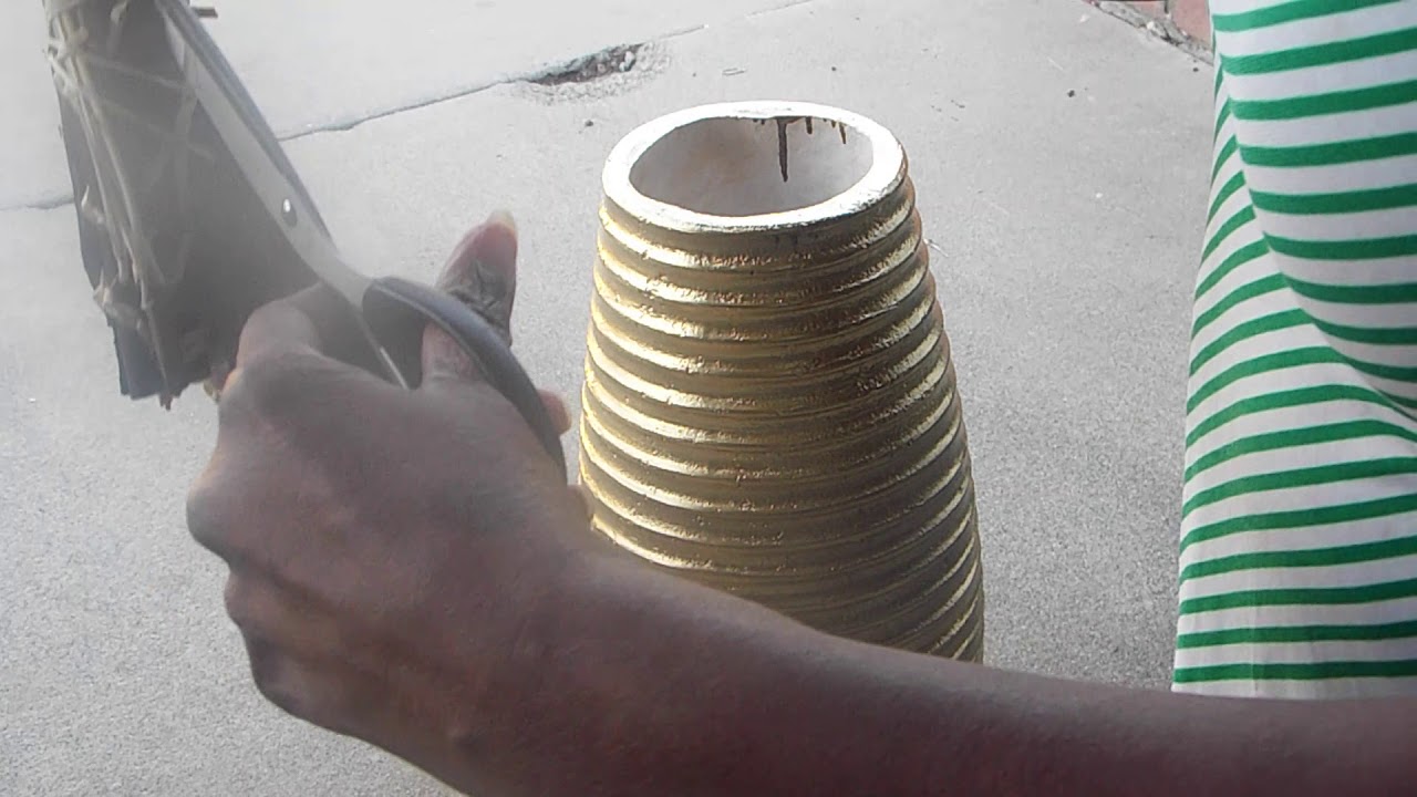 Fall Diy Series #5: Ceramic Vase Spray Painted Gold Part 2 - YouTube