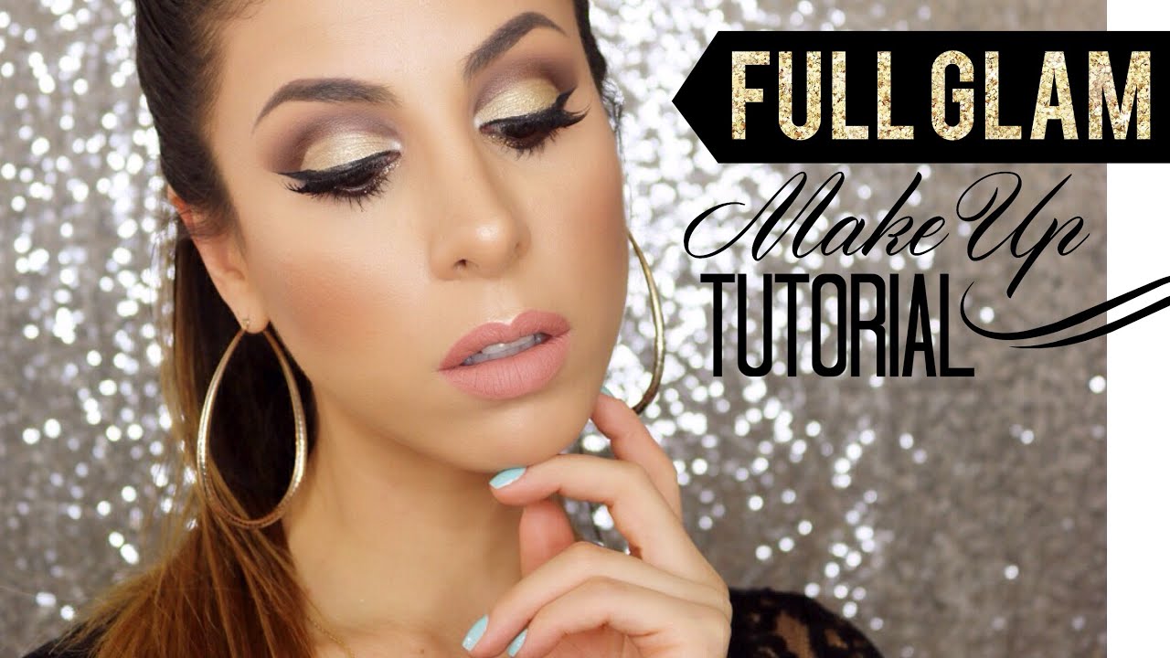 GLAM MAKEUP ☆ OJOS TIPO CUT CREASE + TOUCH DE GLITTER ☆ Makeup Tutorial - YouTube