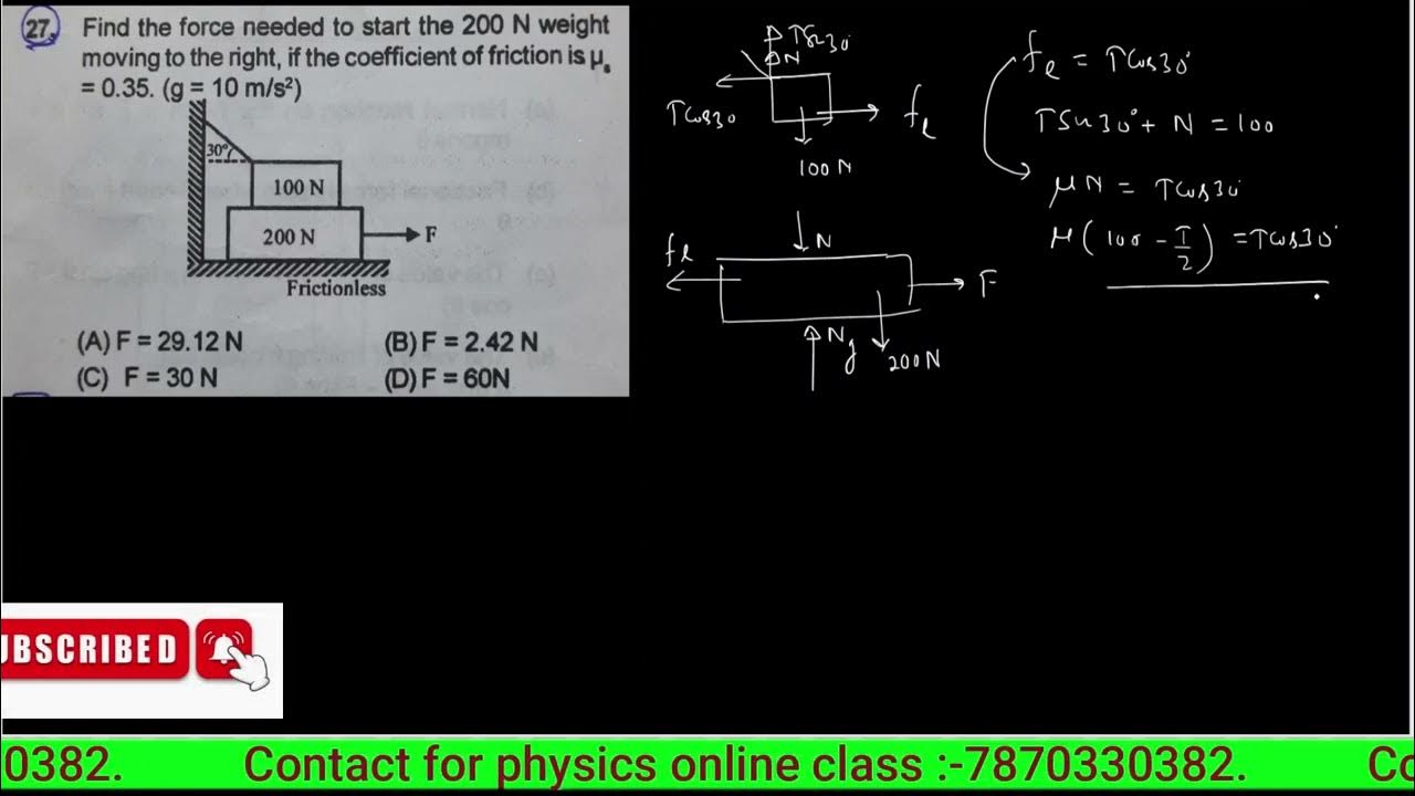 two block system friction | Block on Block Problems Friction | laws of motion question answer ...