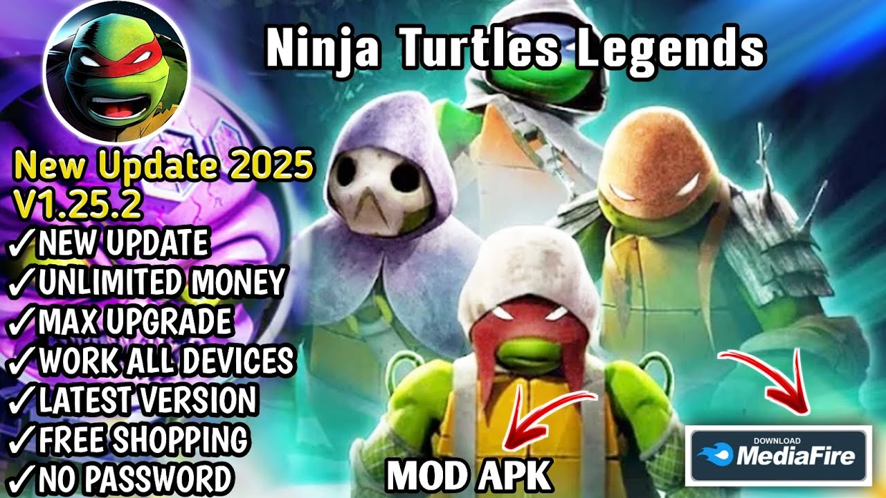 Ninja Turtles Legends Mod Apk Max Level 2025 All Characters Unlocked ...