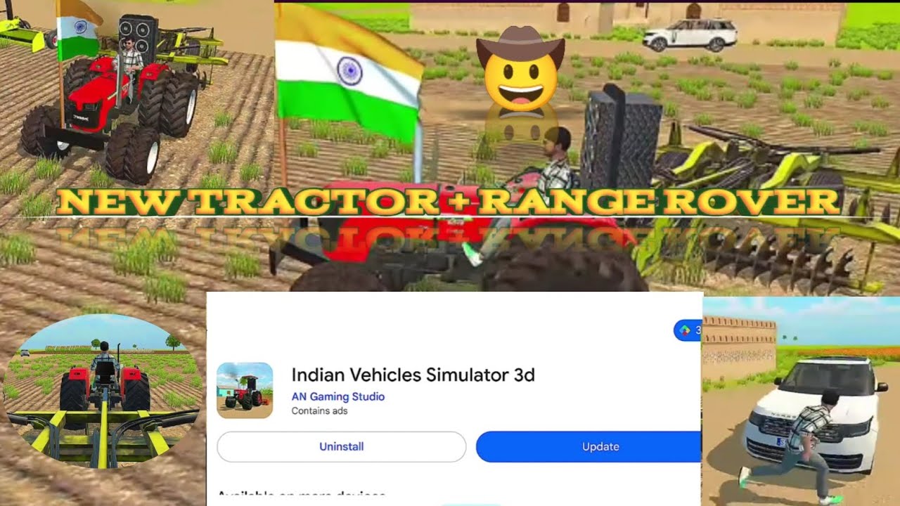 "NEW TRACTOR 🚜 + RANGE ROVER 🏎 | Indian Vehicle Simulator 3D BIG UPDATE ...
