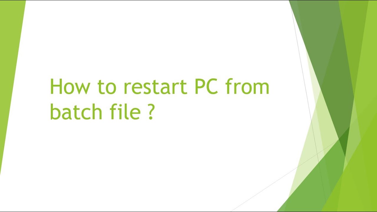 How to restart pc from a batch file ? - YouTube