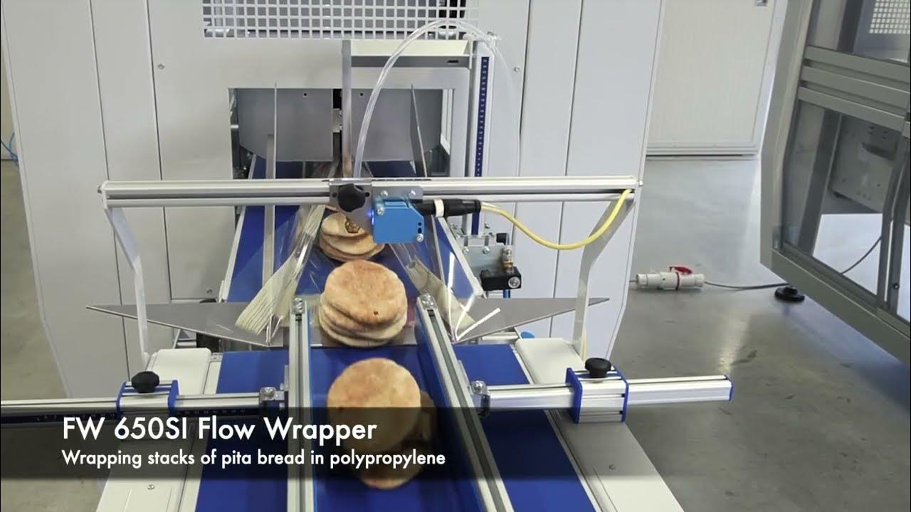 FW 650SI Flow Wrapper - Wrapping pita stacks in a servo-driven flow ...