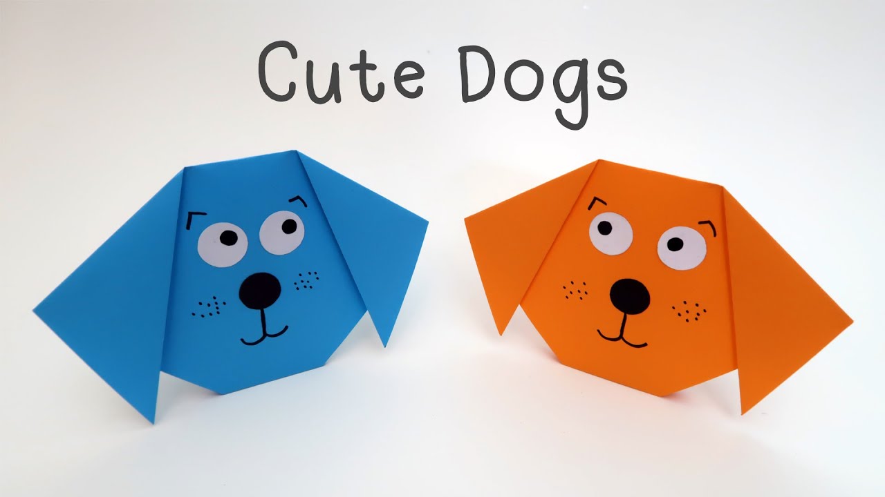 Paper Dogs - Kids Craft - Paper Art - DIY - Origami - YouTube