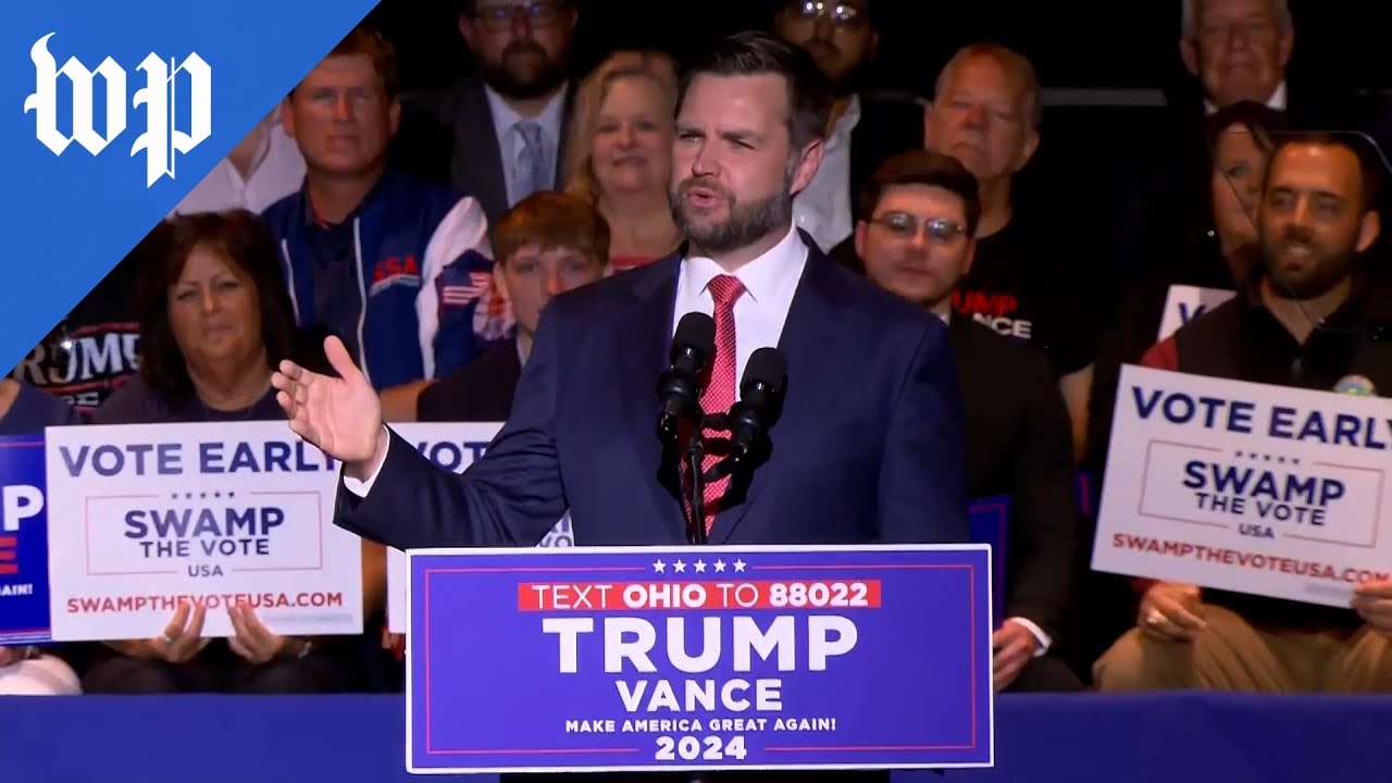 Vance bashes Harris in first solo speech as VP nominee - YouTube