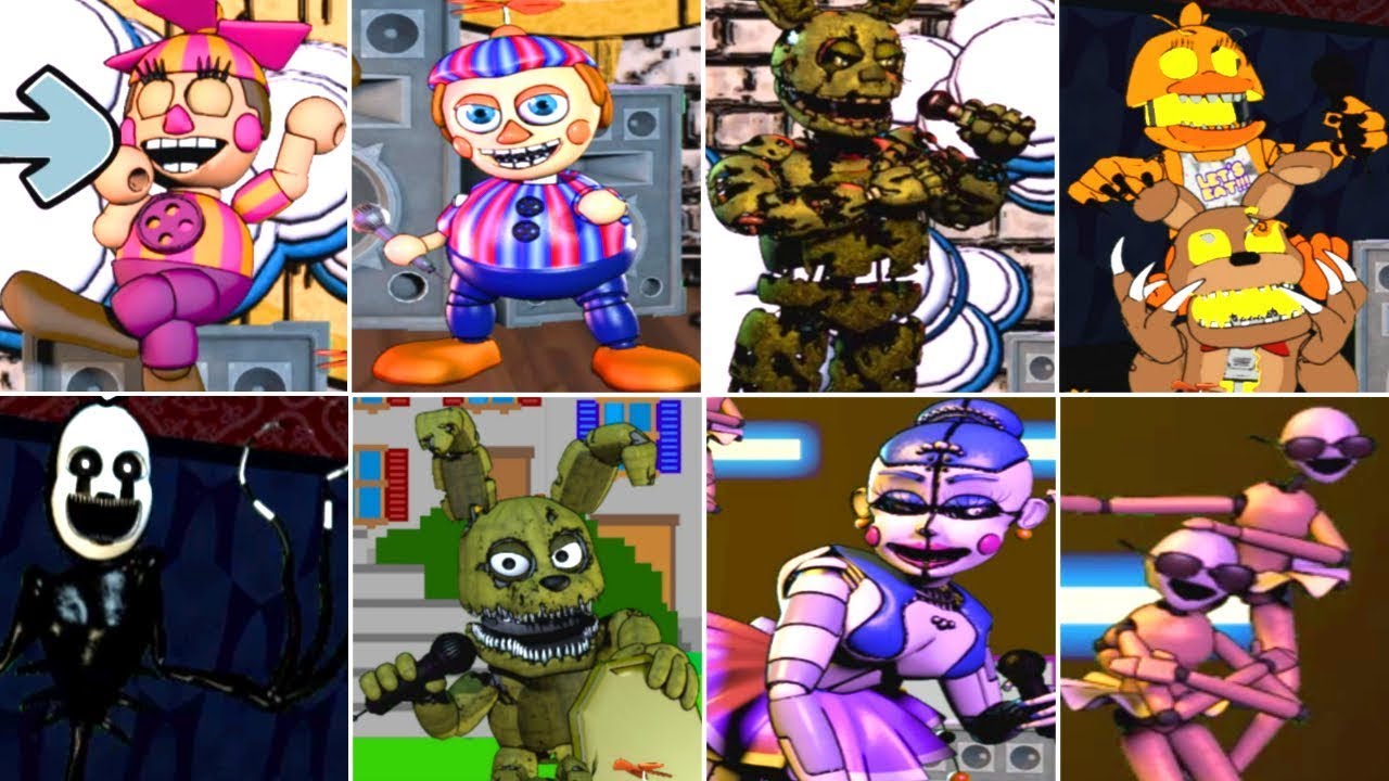 FNF ALL NEW ANIMATRONICS FNaF Nights Funkin (FNF) - YouTube
