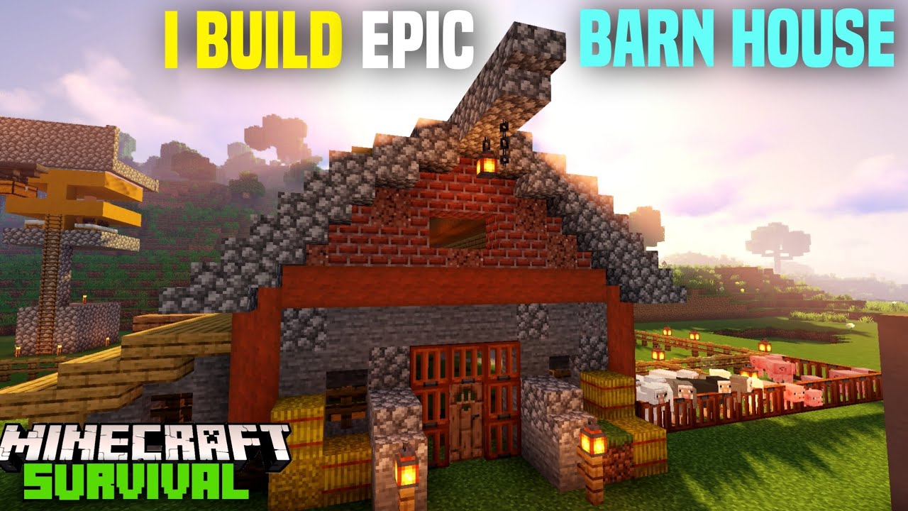 I BUILD A BIG BARN HOUSE IN MINECRAFT | MINECRAFT GAMEPLAY #2 - YouTube