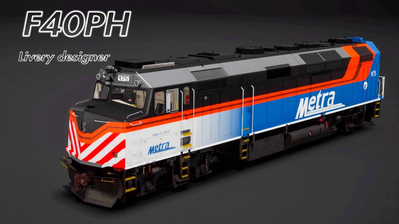 EMD F40PH (TSW2/ PS4) Metra on livery designer - Time Elapse - YouTube