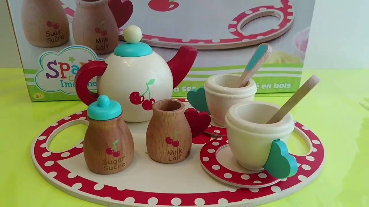Super Cute Wooden Tea Set Unboxing - Spark Create Imagine - YouTube
