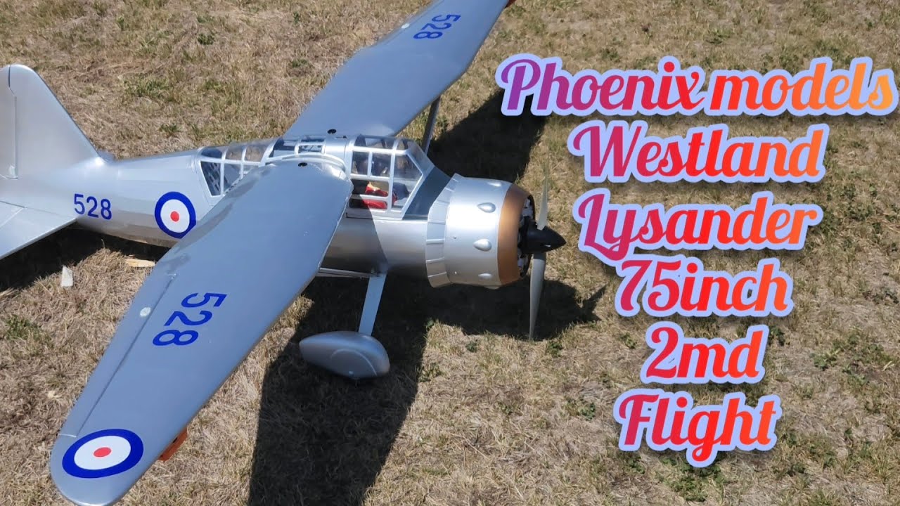 Phoenix models 75inch westland lysander 2nd flight - YouTube