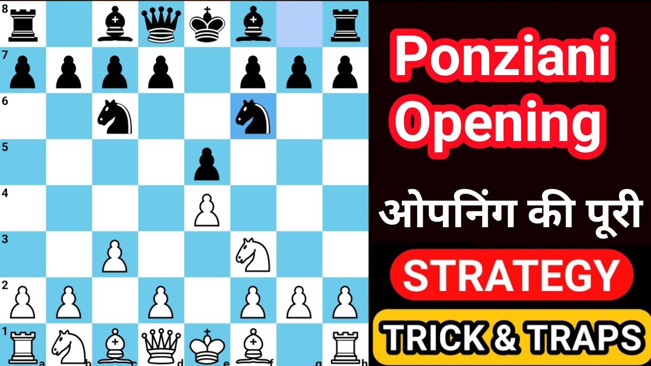Ponziani Opening chess trick for White in Hindi ! How to play ponziani ...