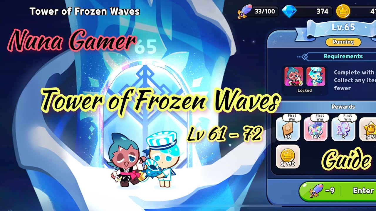 HOW TO BEAT TOWER OF FROZEN WAVES LEVEL 61 - 72 | Cookie Run Kingdom ...