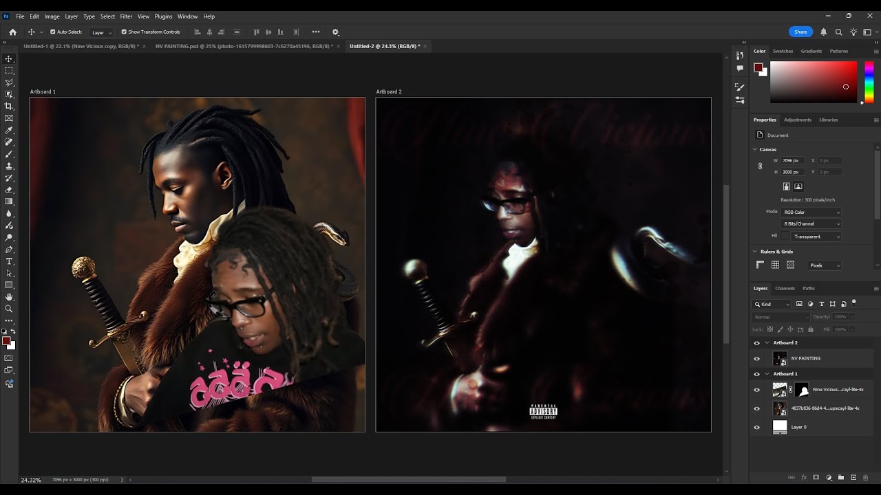 RAPPER Painting PORTRAIT EFFECT IN PHOTOSHOP *EASY* - YouTube