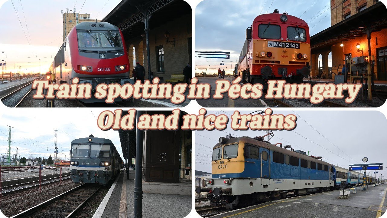 Trains in Pécs and Pécsbánya Freight Station - YouTube