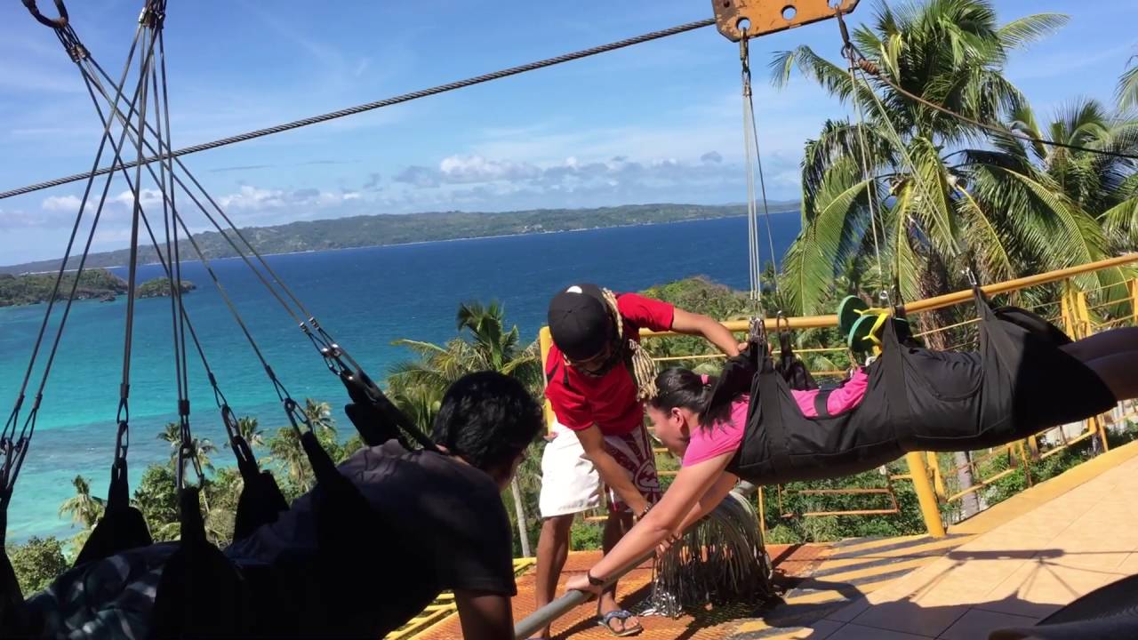 Boracay zipline with beautiful scenery - YouTube