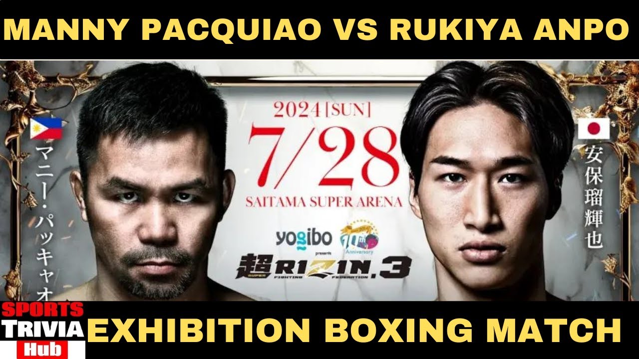 Manny Pacquiao vs Rukiya Anpo Exhibition Boxing Match | Pacquiao ring ...