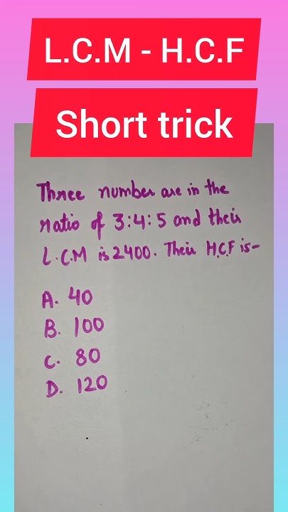 L.c.m , h.c.f short trick #maths #mathematics #reasoning #basicmaths - YouTube