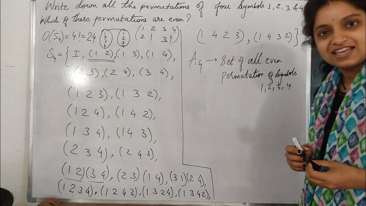 Permutation Group Symmetric Group S4 ll Alternating Group A4 ll Set of ...