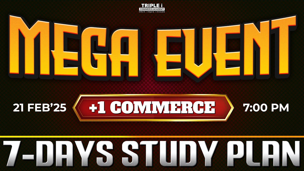 PLUS ONE COMMERCE | MEGA EVENT | 7 - DAYS STUDY PLAN | TRIPLE I - YouTube